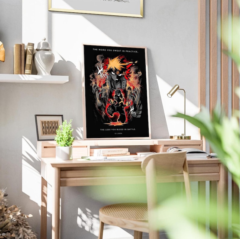 Bakugo Katsuki Explosion Power Poster, My Hero Academia Anime Wall Art ...