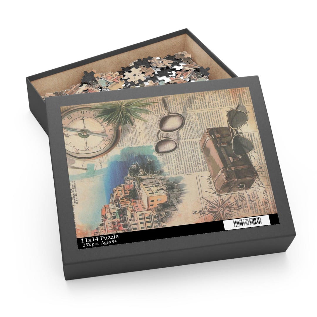 Travel-themed Puzzle, Retro Adventure Puzzle, Vintage Destination ...