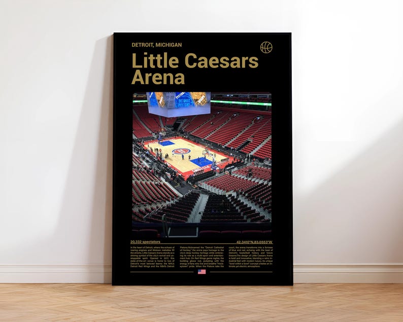 Little Caesars Arena Printable Wall Art | Detroit Pistons Basketball ...
