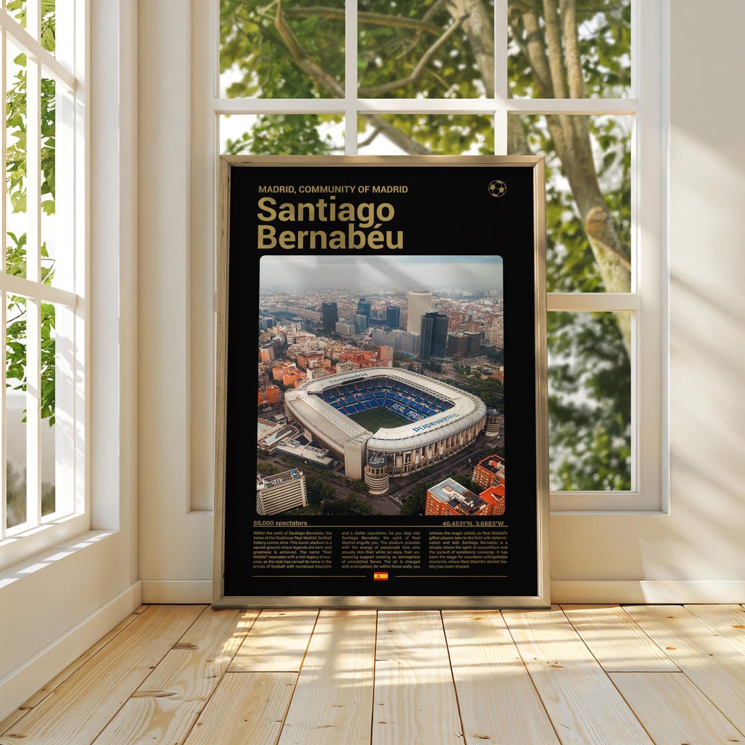 Santiago Bernabéu Stadium Wall Art | Real Madrid FC Football Poster ...