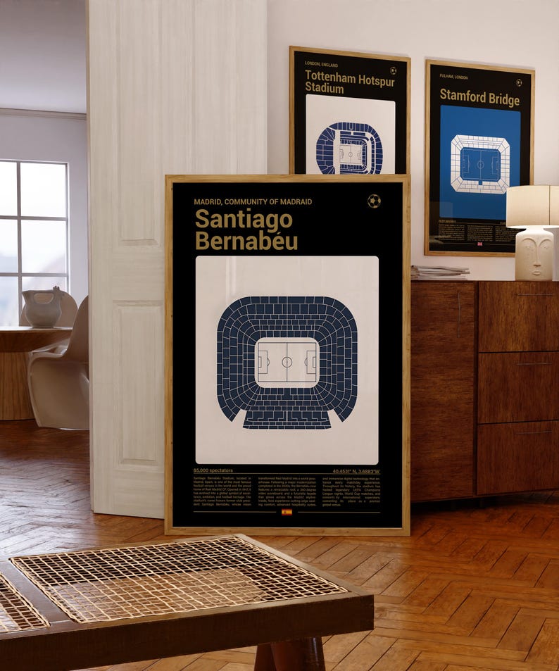 Santiago Bernabéu Stadium Print | Real Madrid Wall Art | Football ...