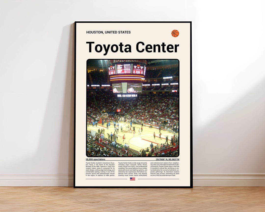 Toyota Center Houston Rockets Poster | Texas NBA Arena Wall Art ...