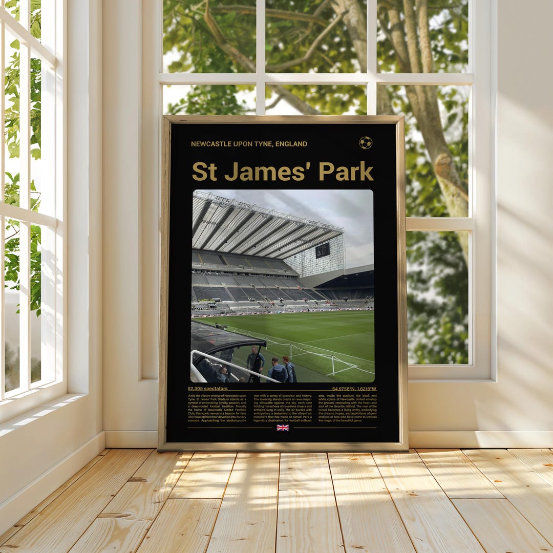 Newcastle St. James' Park Stadium Poster, Newcastle United Poster, Mid ...