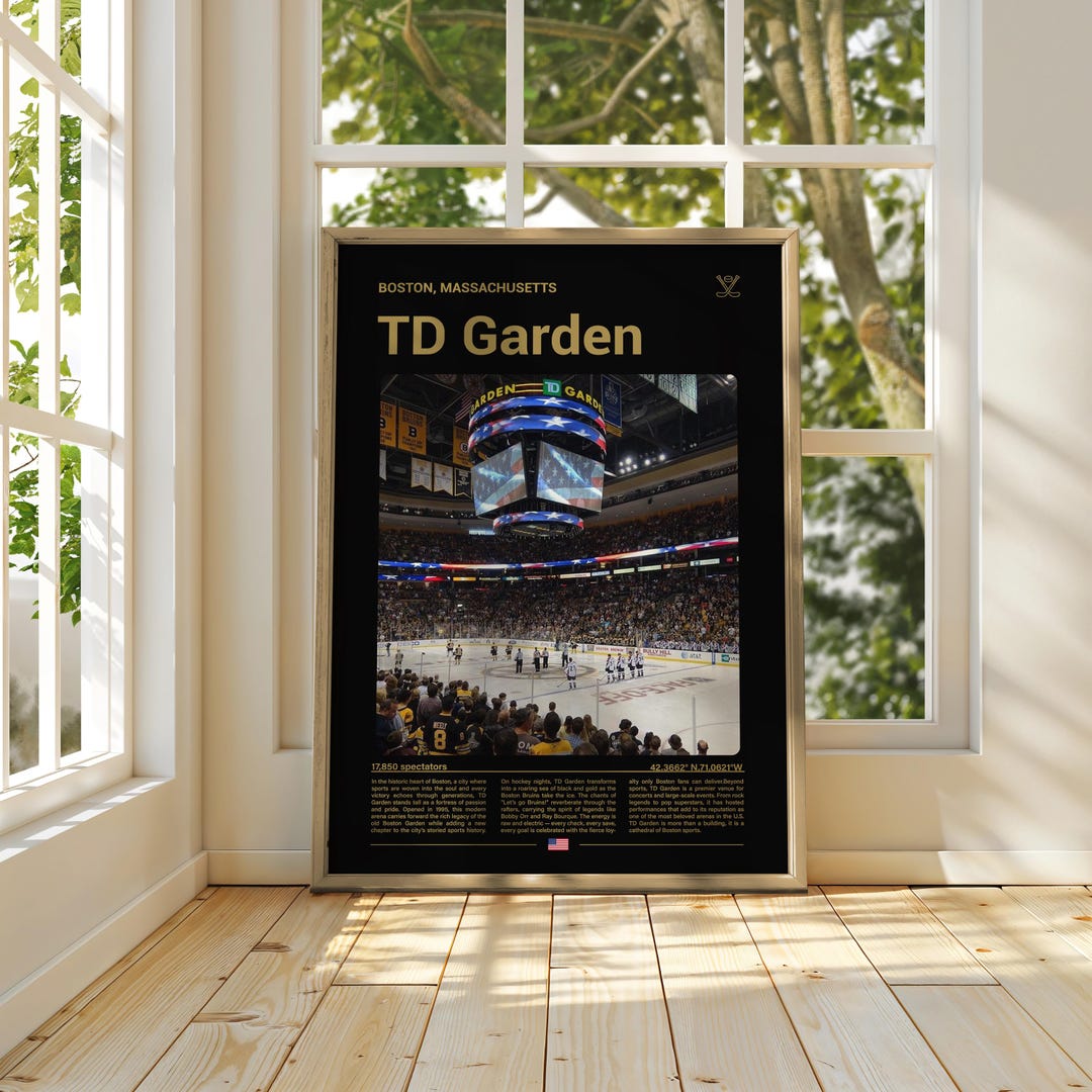 TD Garden Printable Wall Art | Boston Bruins Celtics Stadium Poster ...