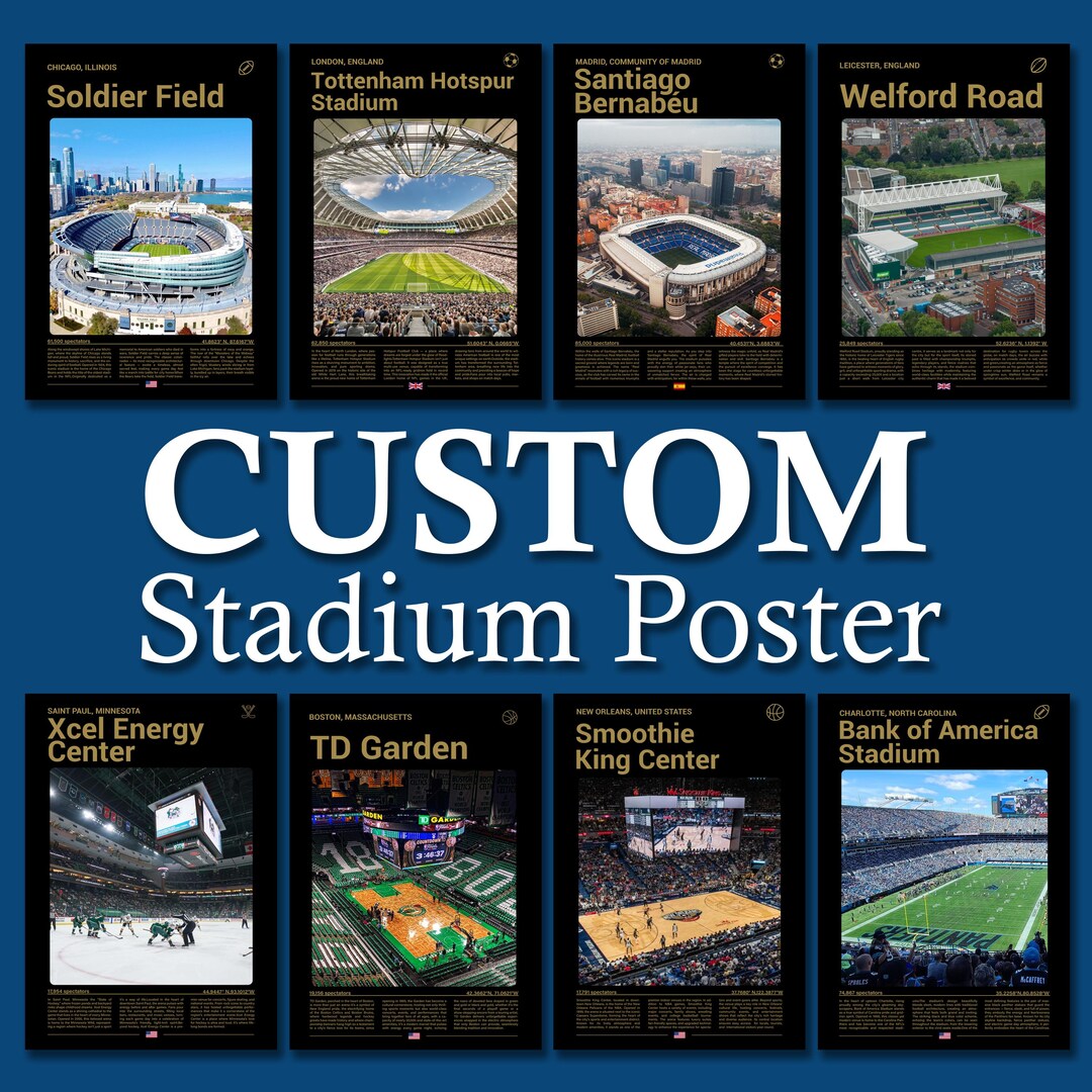 Custom Stadium Poster | Personalized Sports Arena Wall Art (digital ...