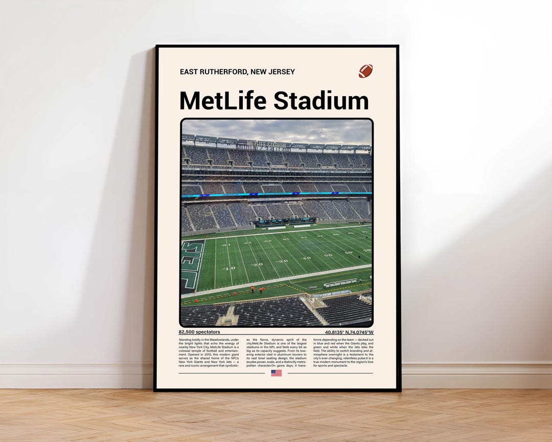 Metlife Stadium Print | NY Giants, Jets Football Art - Etsy