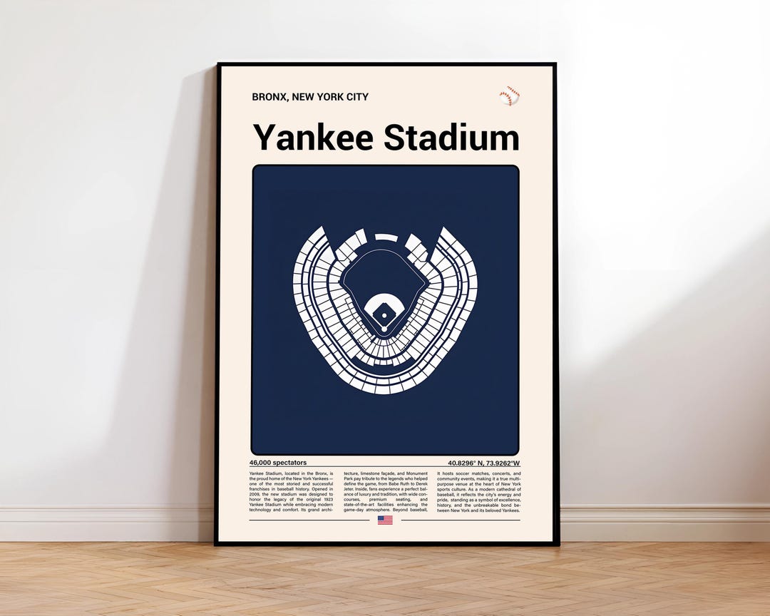 Yankee Stadium Print – New York Yankees Wall Art – Baseball Stadium ...