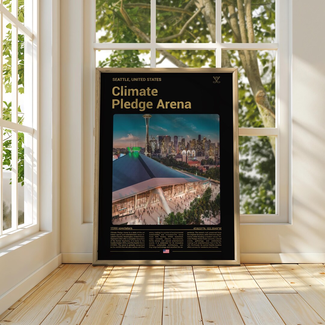 Climate Pledge Arena Wall Art | Seattle Kraken Hockey Poster ...