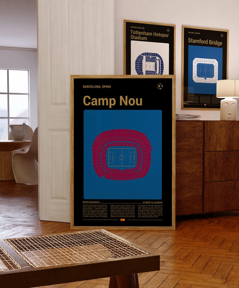 Barcelona Camp Nou, Football Stadium Print,city Print, Football Club ...