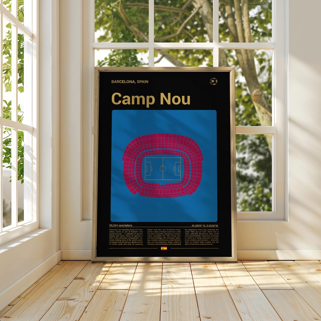 Barcelona Camp Nou, Football Stadium Print,city Print, Football Club ...