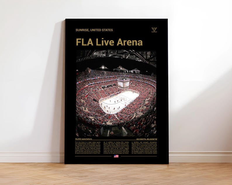 FLA Live Arena Poster | Florida Panthers Hockey, Sunrise (digital ...