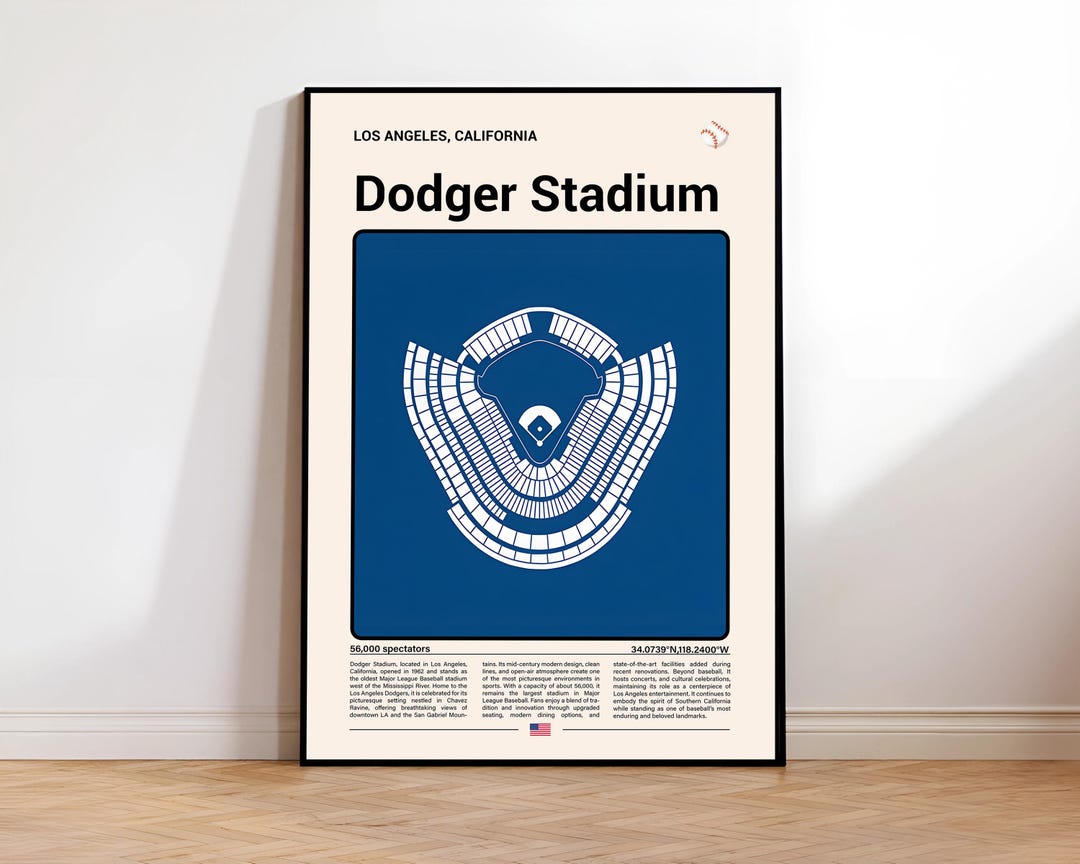 Dodger Stadium Wall Art – Los Angeles Baseball Poster – Dodgers Stadium ...