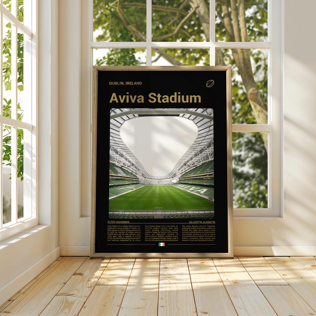 Aviva Stadium Dublin Poster | Ireland Rugby & Football Arena Print ...