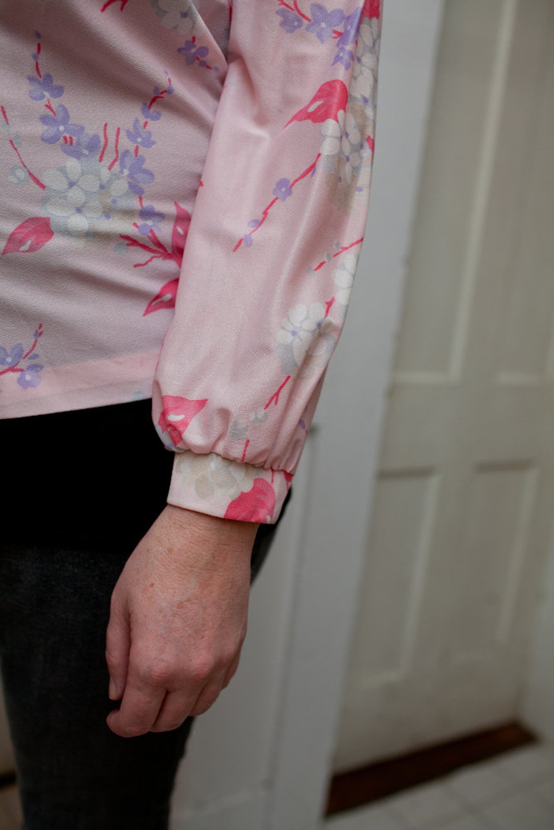 Hydrangea and Cherry Blossom "" Semi Sheer Blouse - Etsy
