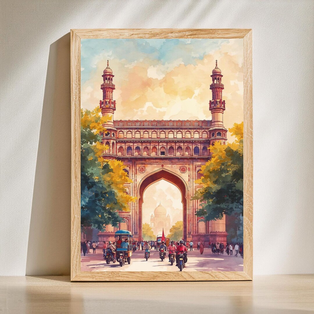 Lucknow Indian Place Door Print, Printable Wall Art , Arch Illustration ...