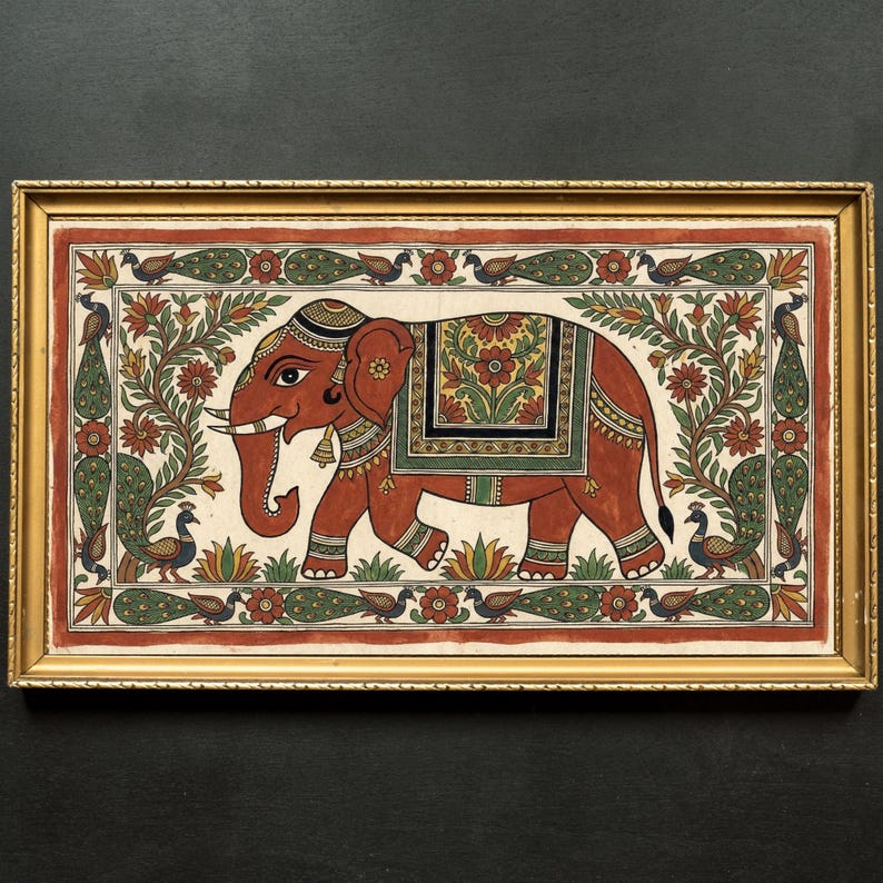 Indian Folk Elephant Wall Art Printable, Pichwai Art, India Poster ...