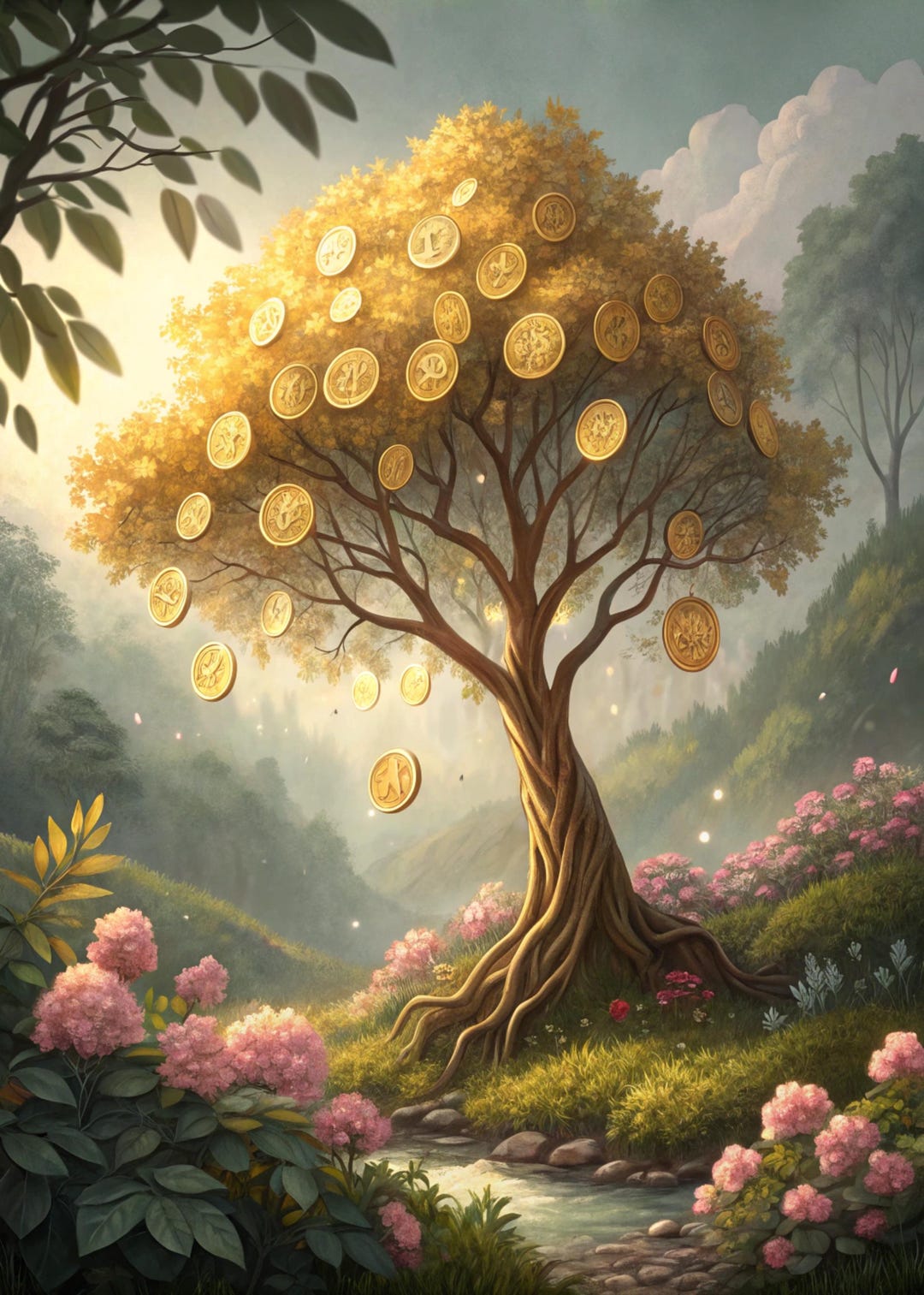 Money Tree Wall Art | Prosperity Tree Digital Download | 5000x7000 Px ...
