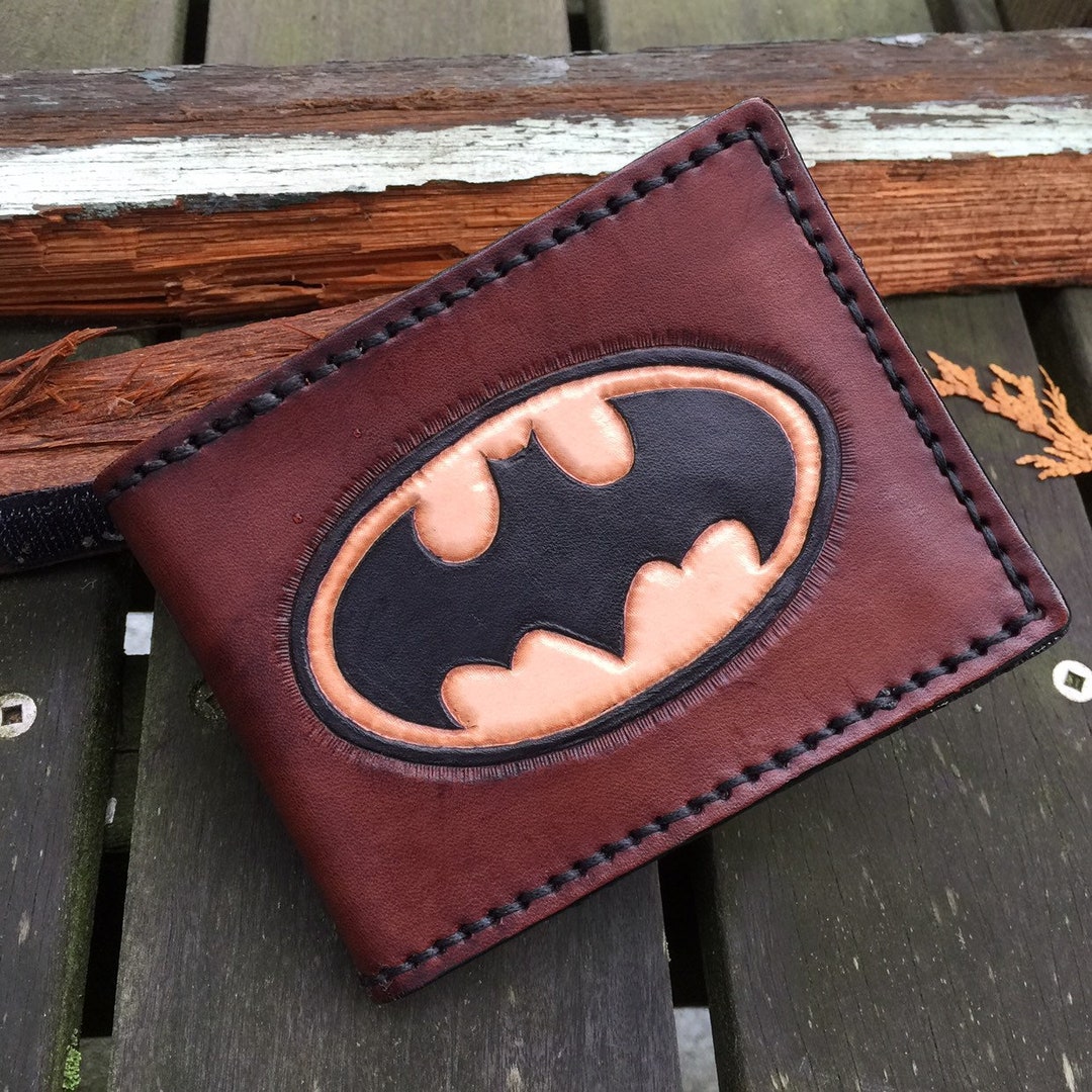 Batman Wallet Leather Bifold Wallet Superhero Mens Wallet Gift for Dad ...