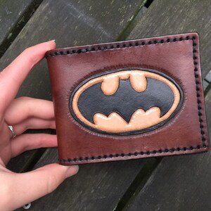 Batman Wallet Leather Bifold Wallet Superhero Mens Wallet Gift for Dad ...