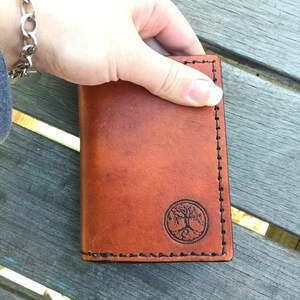 Leather Trifold Wallet - Hand Tooled Leather Wallet - Tree of Life ...