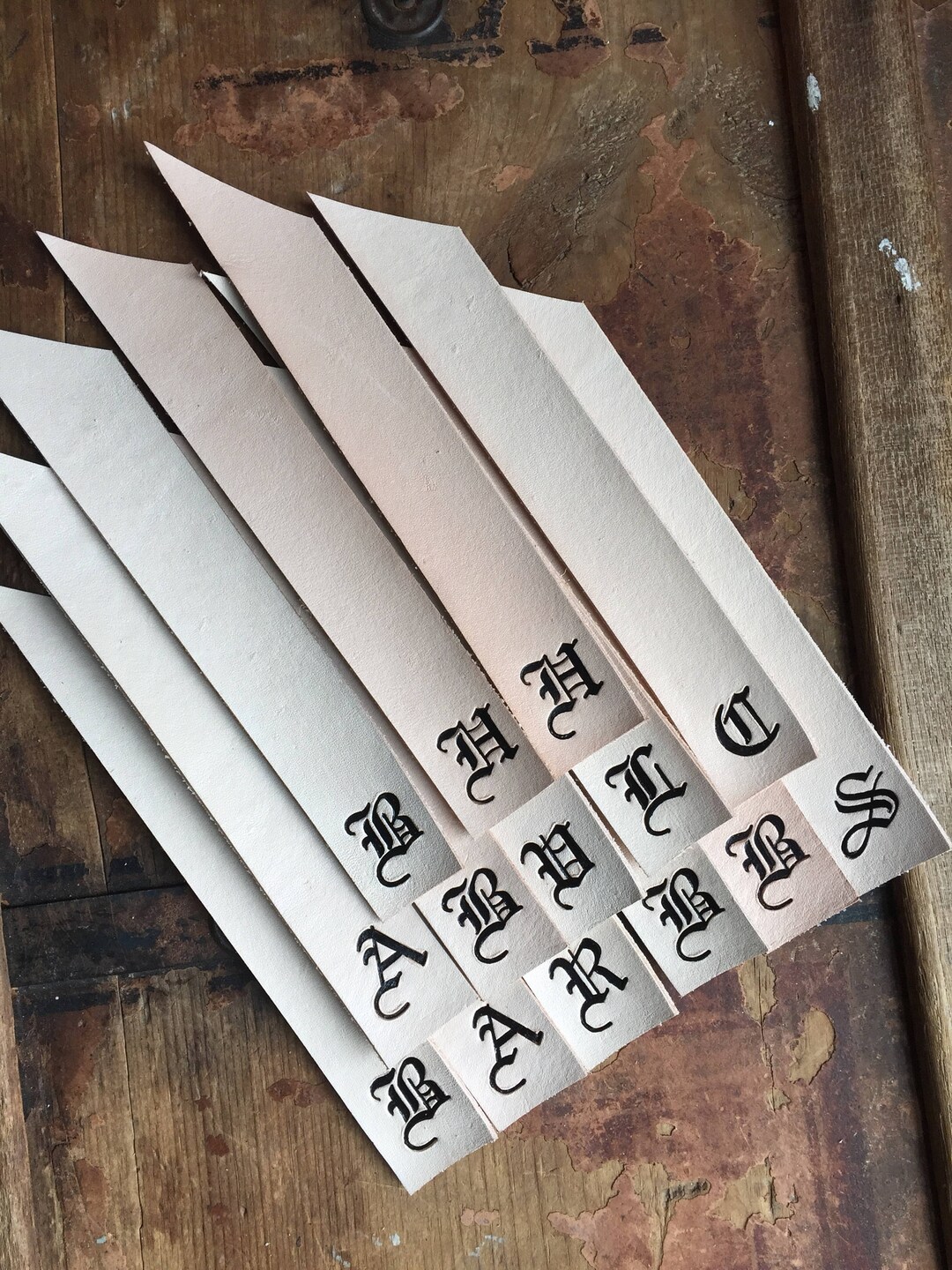 Custom Leather Bookmark - Personalize With Your Initial - Monogram Old ...