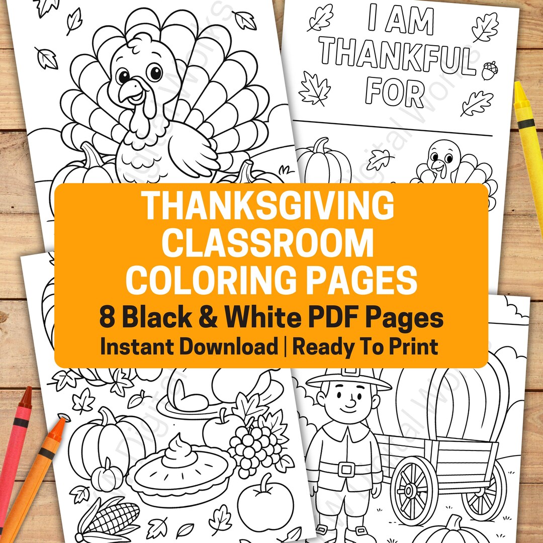 Thanksgiving Classroom Coloring Pages | Homeschool and Elementary ...