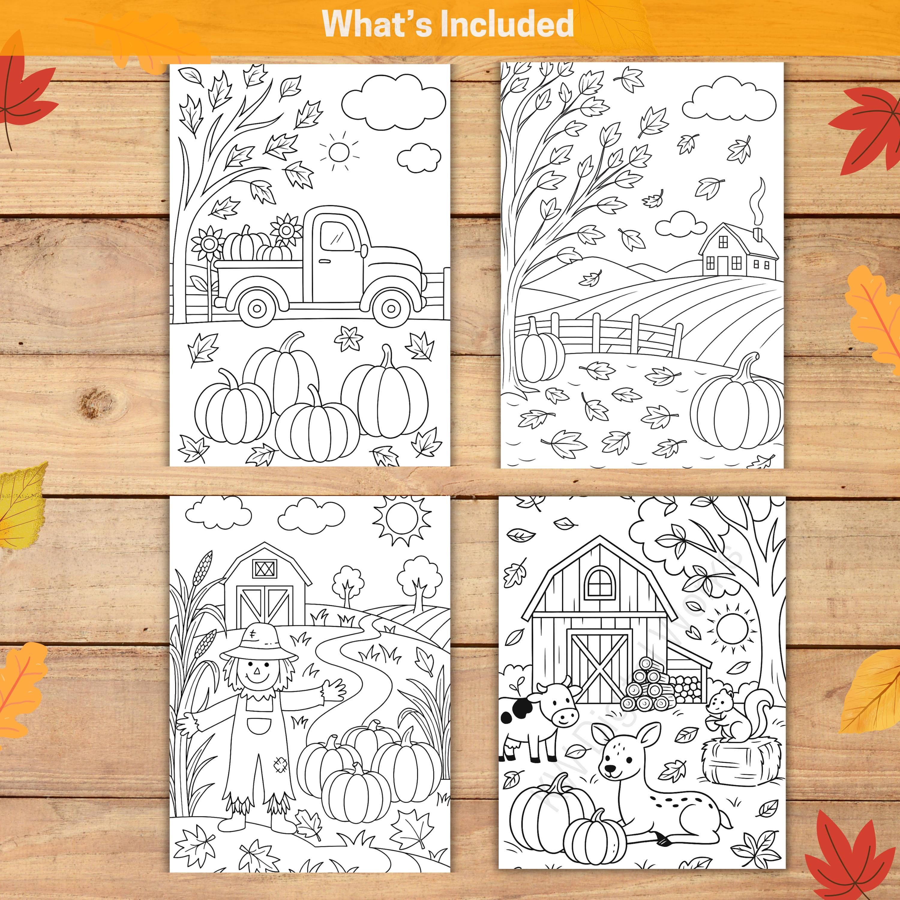 Fall Coloring Pages for Kids: 8 Printable Autumn Activity Sheets (PDF ...
