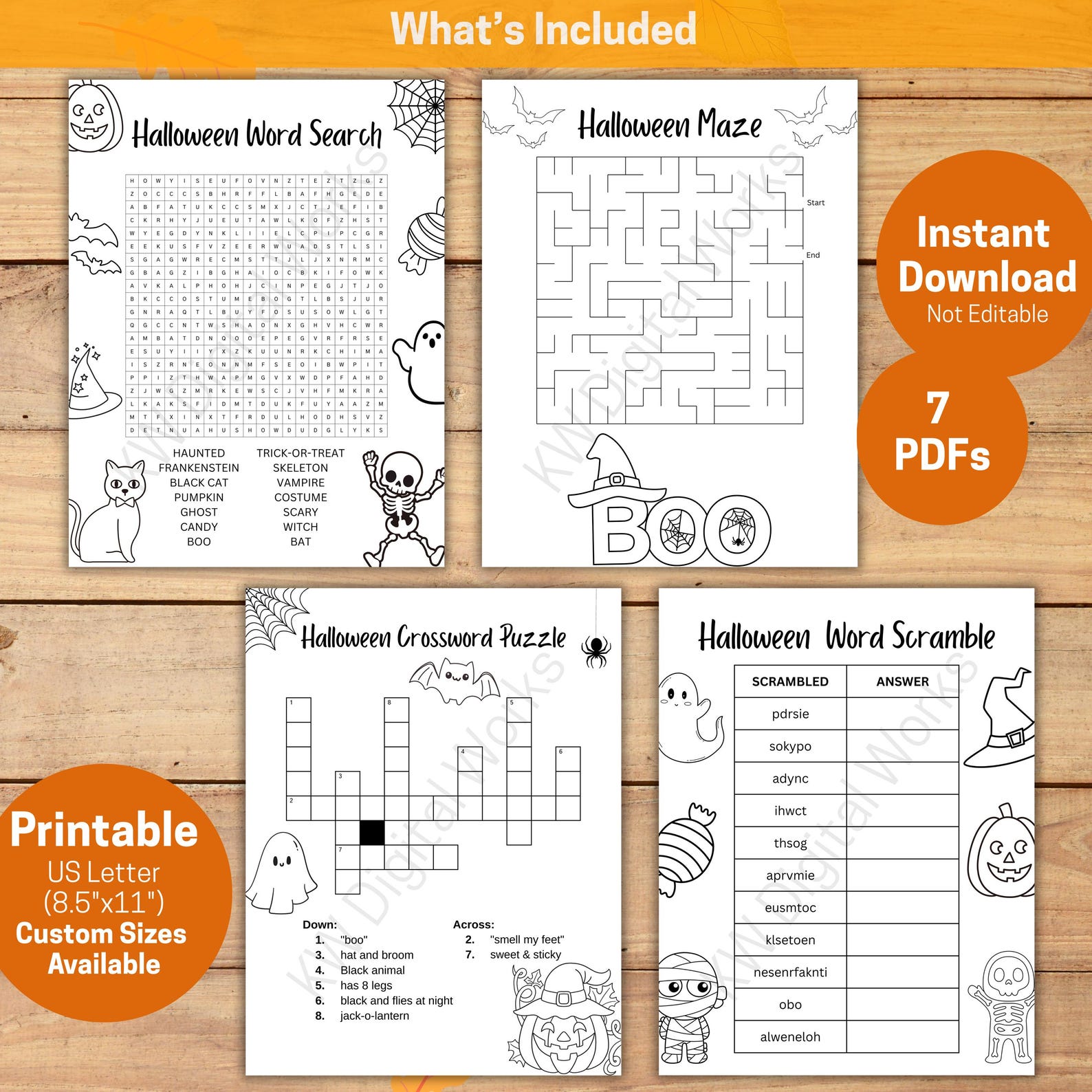 Halloween Activity Pack: Printable Games, Coloring Pages for Kids (ages ...