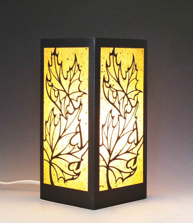 Maple Leaf Centerpiece Luminary Table Lamp Night Light | Etsy