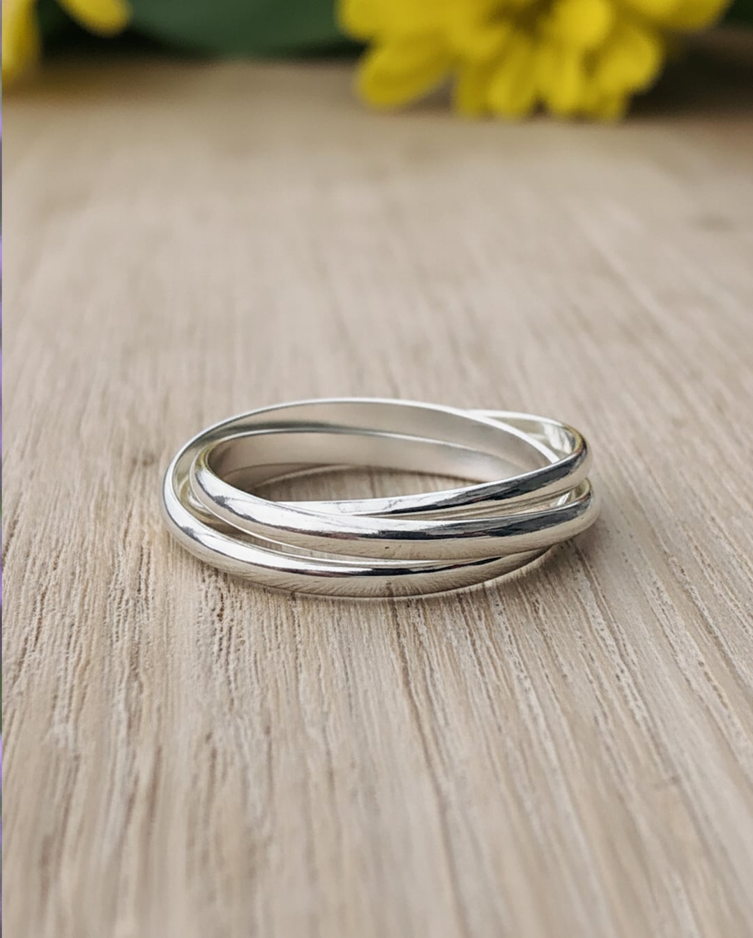 Sterling Silver Trinity Rolling Ring - Russian Wedding Band ...