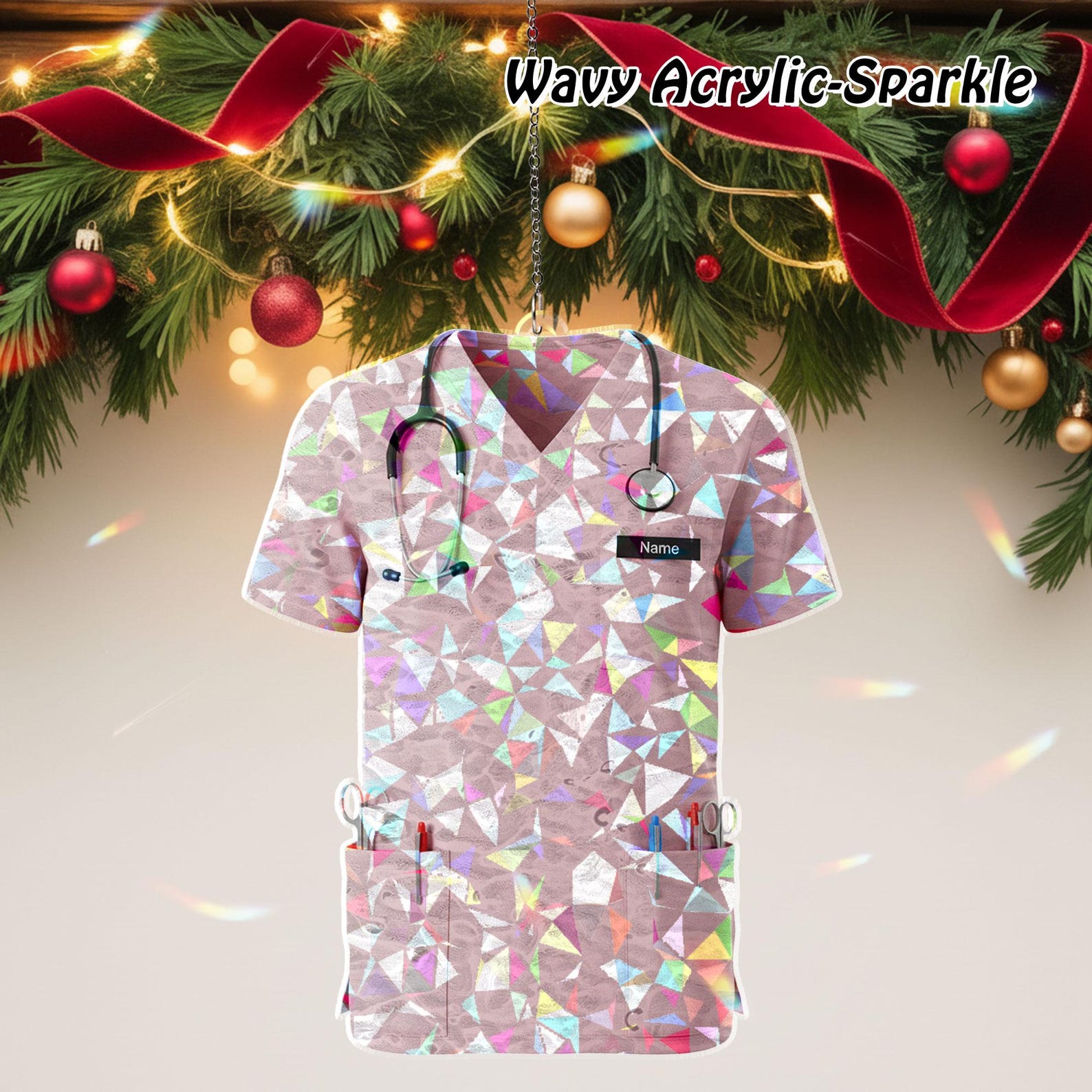 Personalized Scrubs With Tools Ornament, Custom Doctor Gift, Medical ...