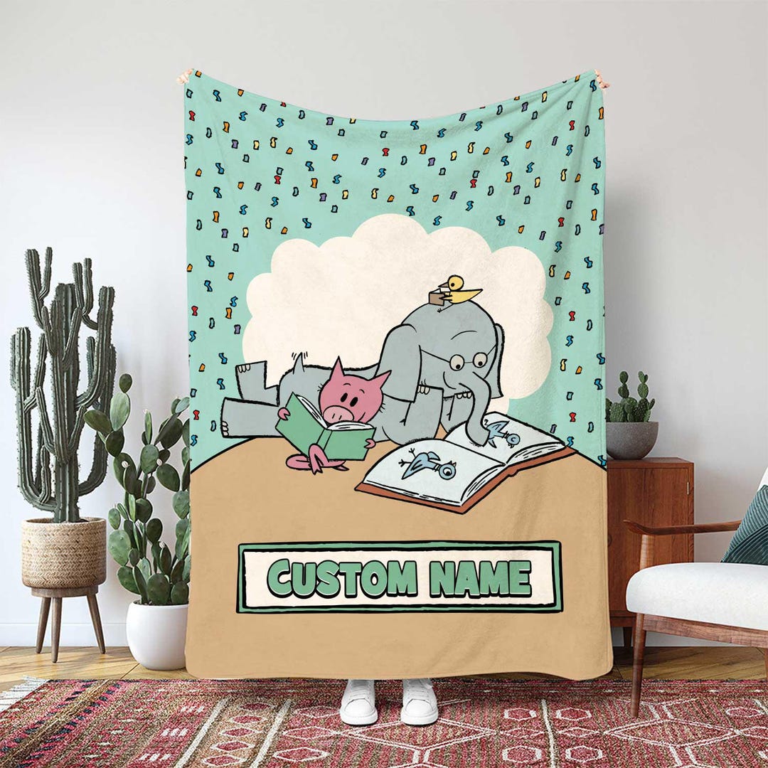 Gerald and Piggie Custom Throw Blanket, Reading Fun Kids Blanket ...