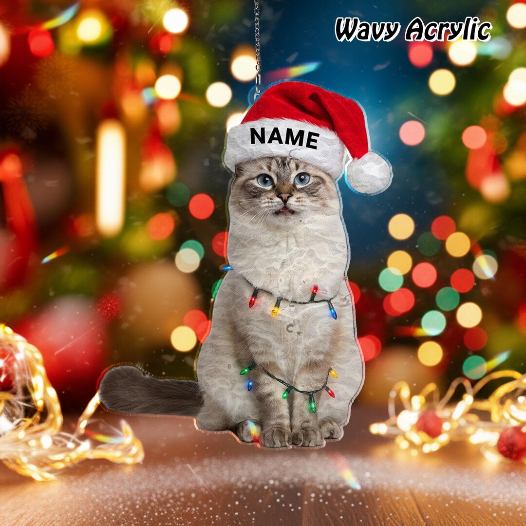 Personalized Balinese Cat Christmas Ornament, Custom Pet Name Xmas ...