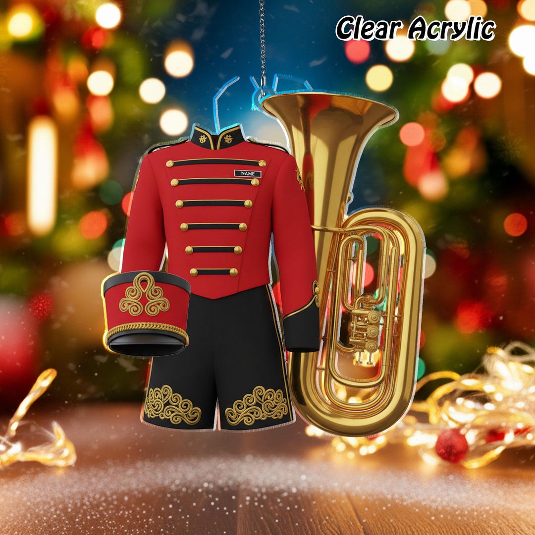 Custom Marching Band Uniform & Tuba Ornament, Personalized Musician ...