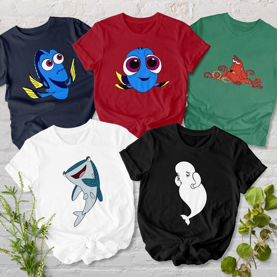 Disney Pixar Finding Dory Characters Shirt, Dory Marlin Nemo Hank ...