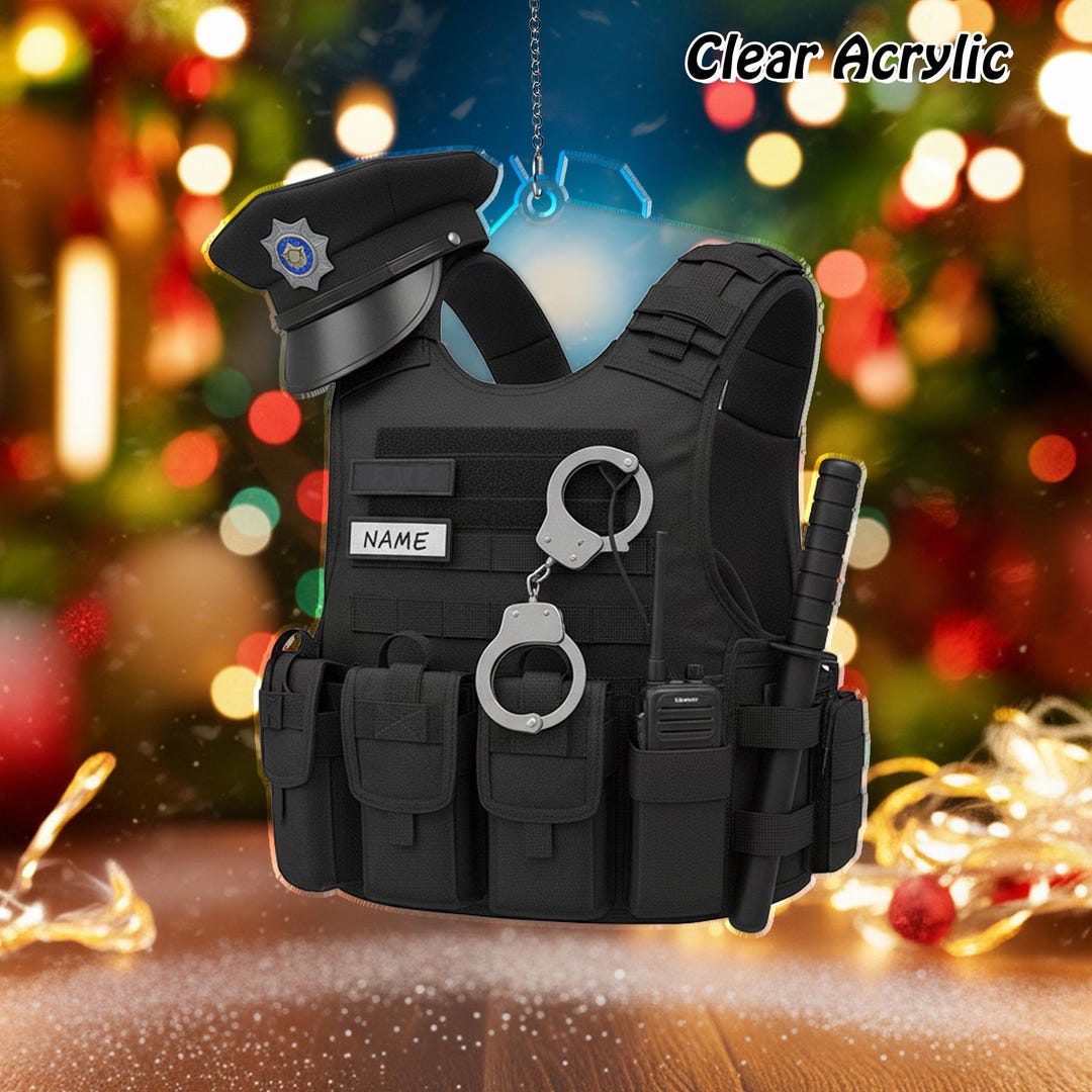 Personalized Law Enforcement Gear Ornament, Custom Officer Gift, Police ...