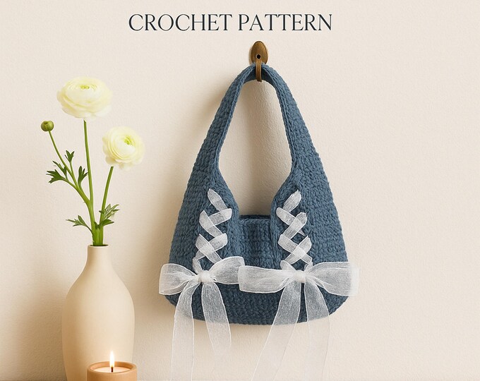 Cinta Bag Crochet Pattern PDF – Elegant Ribbon Bow Purse – Beginner ...