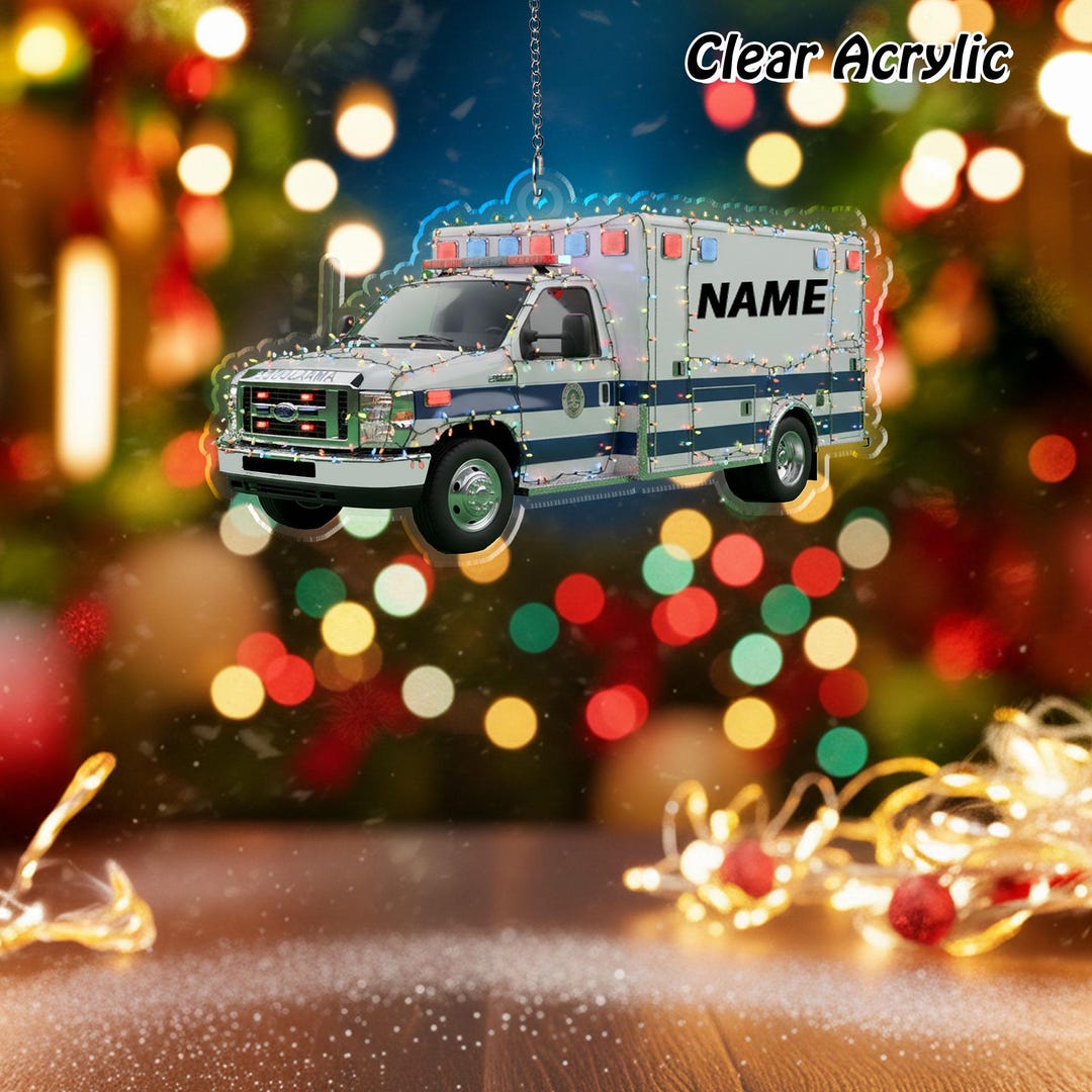Patient Transport Ambulance Ornament, EMT Paramedic Gift, 2D FLAT ...