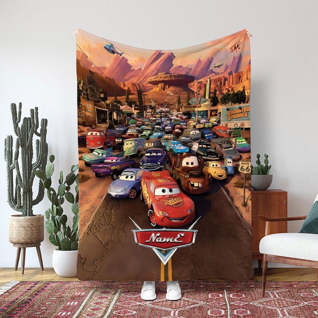 Tow Mater Pixar Cars Full Cast Blanket, Lightning Mcqueen Blanket ...