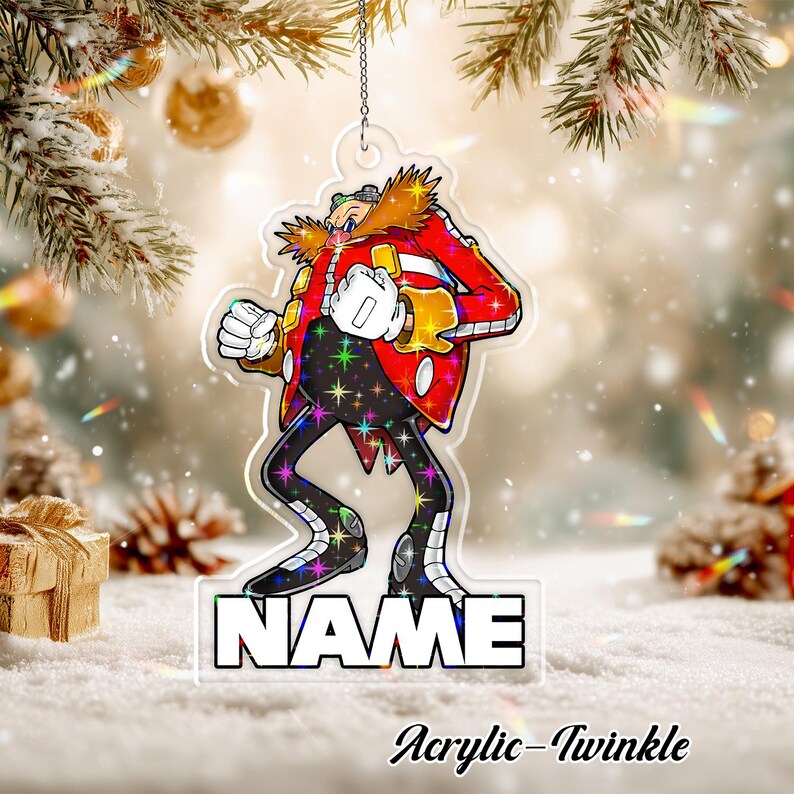 Sonic Dr Eggman Ornament, Sonic Dr Eggman Acrylic Keepsake, Custom Name ...