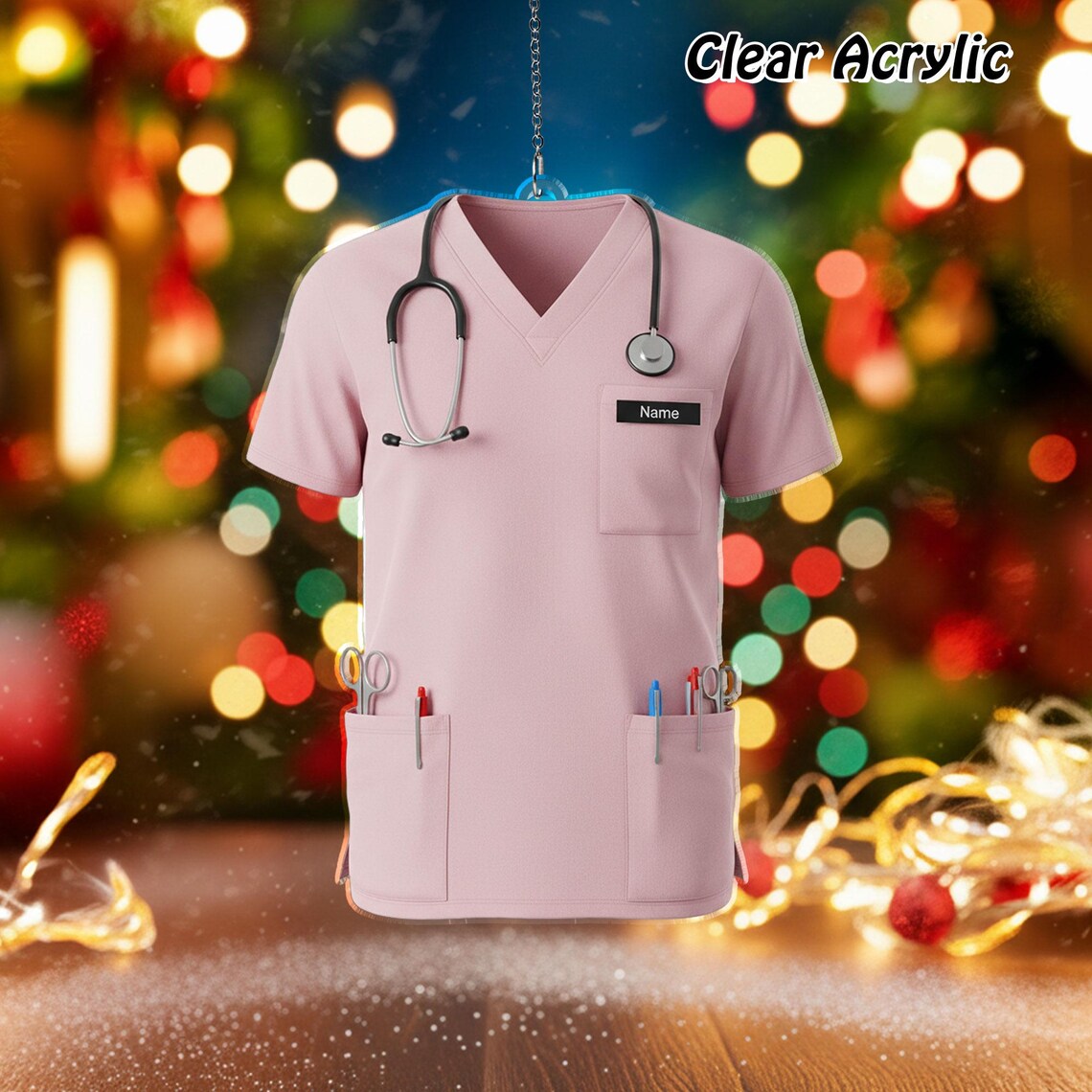 Personalized Scrubs With Tools Ornament, Custom Doctor Gift, Medical ...