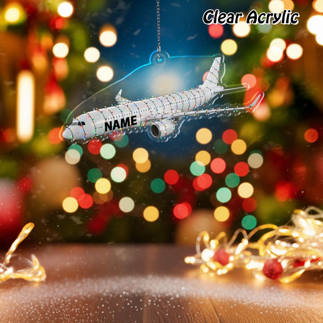 Airplane Cockpit Pilot Ornament, Custom Name Aviator Gift, 2D FLAT ...