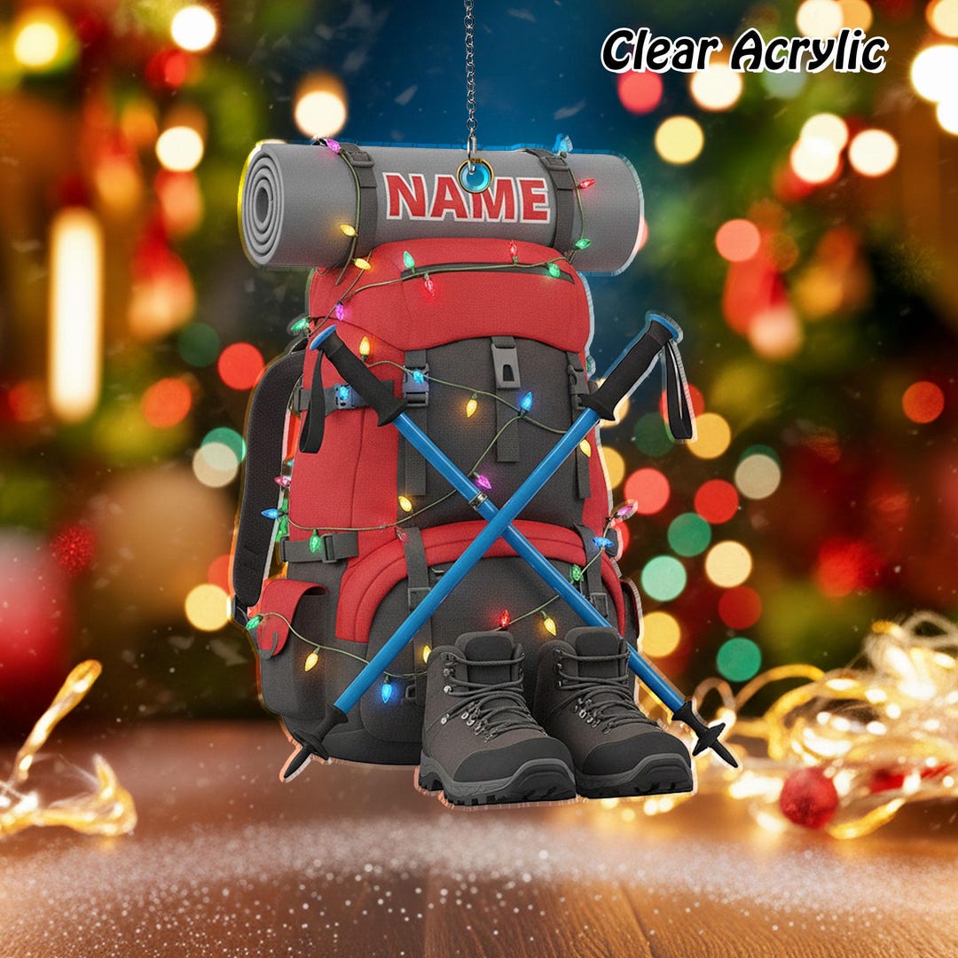 Personalized Trekking Gear Christmas Ornament, Custom Hiker Gift ...