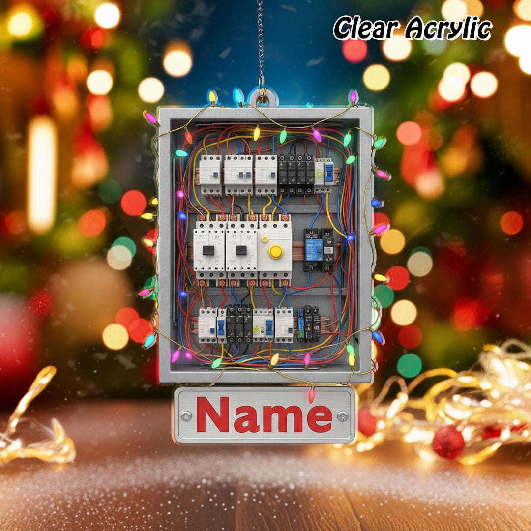 Personalized Electrical Control Panel Ornament, Custom Electrician Gift ...