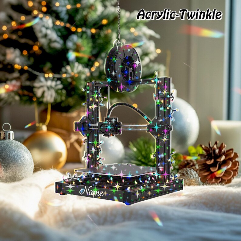 3D Printer Ornament, Personalized Engineer Gift, 2D FLAT Technology ...