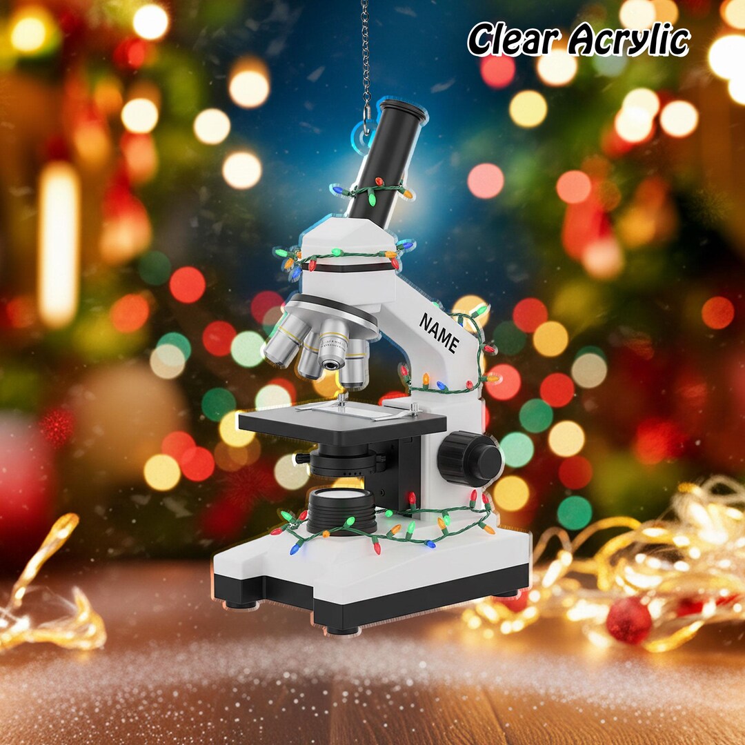Personalized Microscope Christmas Ornament, Custom Scientist Gift, Lab ...