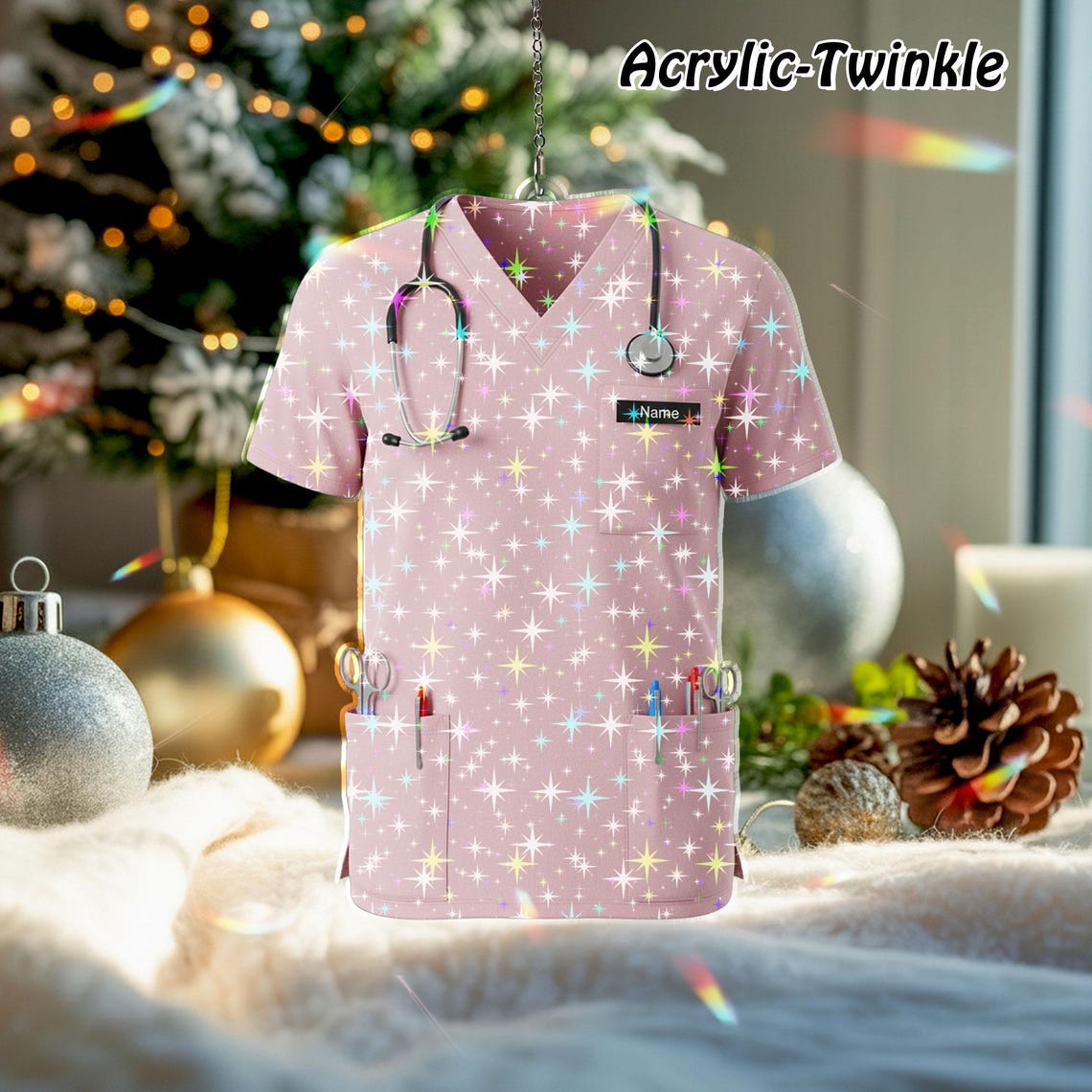 Personalized Scrubs With Tools Ornament, Custom Doctor Gift, Medical ...