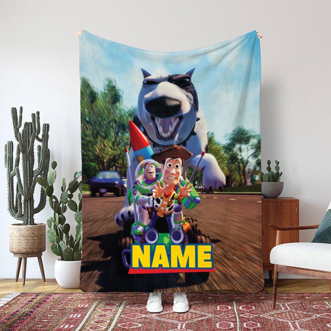 Toy Story Woody Buzz Rocket Car Blanket, Pixar Sids Dog Scud Blanket ...