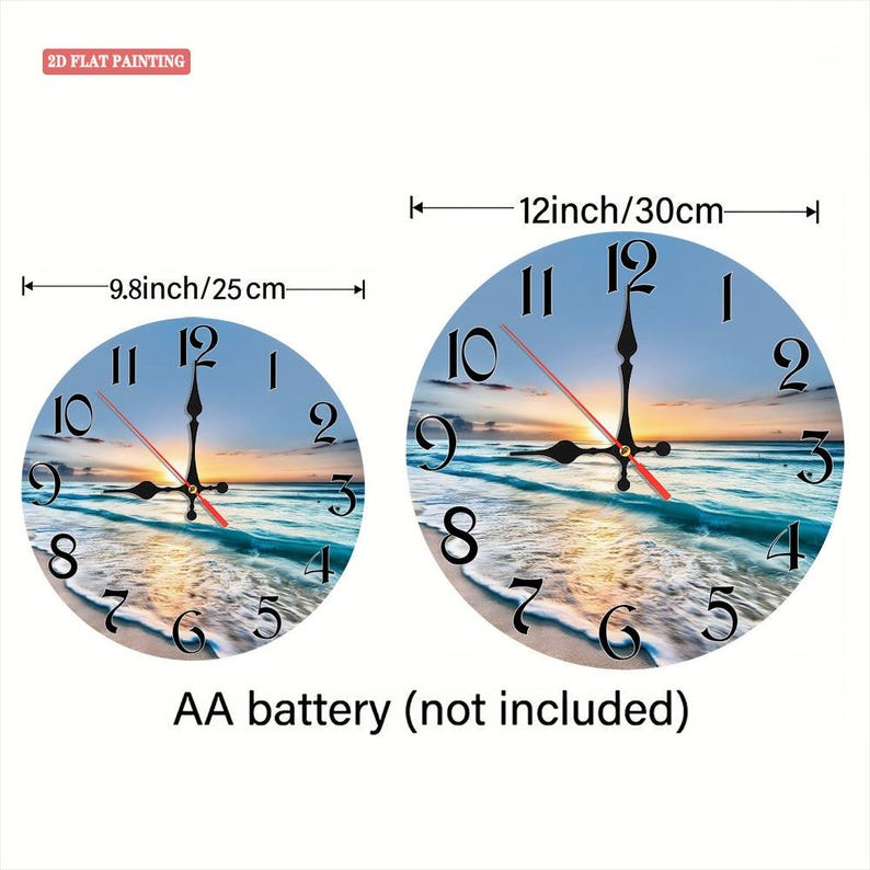 Coastal Beach Wall Clock: Boho Nautical Decor, Ocean Sunrise Art Wooden ...