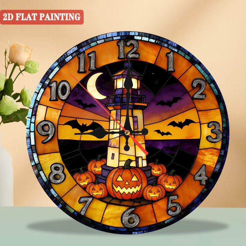 Lighthouse Storm Scene Wood Wall Clock: Silent Movement, Coastal Decor ...